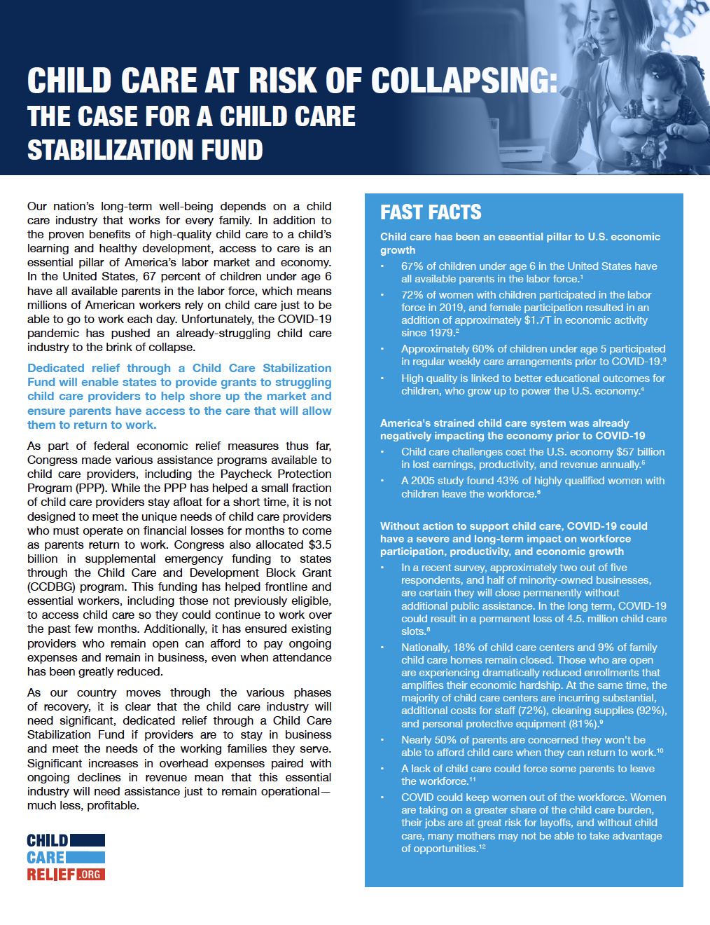 THE CASE FOR A CHILD CARE STABILIZATION FUND - Child Care Relief